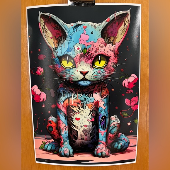 shopstumblergirl | Art | Meow Print 3 X 19 Original Print On High ...